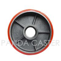 China 180mm 7 Inch Iron Core Polyurethane Pallet Truck Wheels replacement for sale