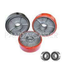 China 180mm 7 Inch Iron Core Polyurethane Pallet Truck Wheels replacement for sale