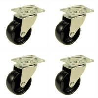 China Black 50mm Caster Wheel 2 Inch Light Duty Top Plate Swivel Casters for sale