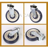 China 5 Inch Shopping Cart Casters  PU Castor Wheels 125mm For Trolley for sale