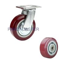 China Brownish Red Heavy Duty Casters 350KG 6 Inch Polypropylene Wheels for sale