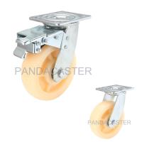 China Super Heavy Duty Casters 6 Inch Nylon Wheels With Total Brake Device for sale