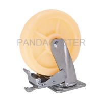 China Heavy Duty Nylon Caster Wheels 200mm Swivel Castors With Double Lock Brake Device for sale