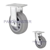 China Grey Nonmarking Thermoplastic Rubber Casters Wheels Rigid Fixed Caster for sale