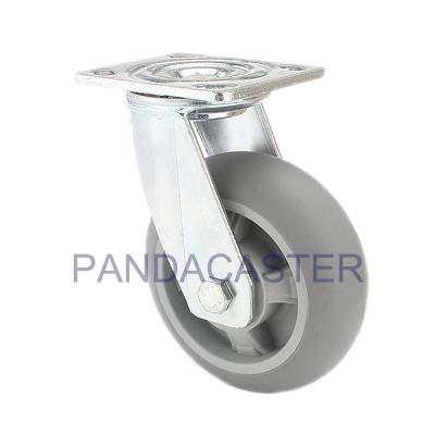 China 6 Inch Heavy Duty Wheels Round Thermoplastic Rubber Nonmarking Swivel Caster Wheels for sale