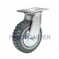 China Anti Skid Polyurethane Heavy Duty Swivel Caster Wheels Bright Zinc Plated Finish for sale