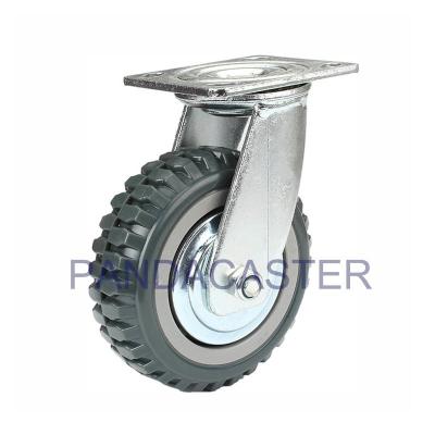 China Anti Skid Polyurethane Heavy Duty Swivel Caster Wheels Bright Zinc Plated Finish for sale