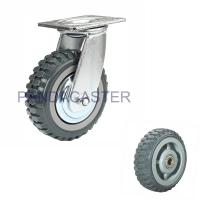 China Anti Skid Polyurethane Heavy Duty Swivel Caster Wheels Bright Zinc Plated Finish for sale