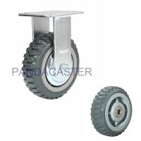 China Anti Slip Rigid Heavy Duty Caster 6 Inch Polyurethane Wheel Top Plate Casters for sale