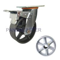 China Heavy Duty Cast Iron Wheel High Temperature Resistant Casters With Brake Device for sale