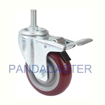 China Durable Medium Duty Casters 220Lbs 100mm Braked Castors for sale