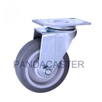 China Gray 120KG Medium Duty Casters Top Plate 4 Rubber Caster Wheels for sale