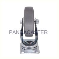 China Gray 120KG Medium Duty Casters Top Plate 4 Rubber Caster Wheels for sale