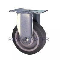China 4 Inch Thermo Plastic Rubber TPR Wheel Medium Duty Top Plate Fixed Caster for sale