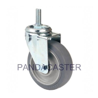 China 4 Inch Nonmarking Theromo Plastic Rubber Tread Wheel Screw Stem Swivel Casters for sale