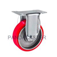 China Durable Red 4 Inch Polyurethane Wheels , Medium Duty Rigid Caster Wheels for sale