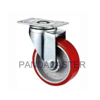 China 4 Inch Polyurethane Tread Iron Core Wheel Medium Duty Top Plate Swivel Caster for sale
