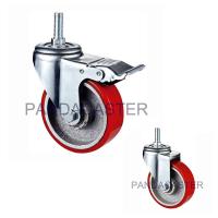 China Polyurethane Tread Medium Duty Castors , 4 Swivel Caster With Brake for sale