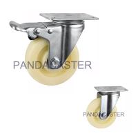 China 120KG Medium Duty Casters 265Lbs Poly Caster Wheels With Double Brake Device for sale