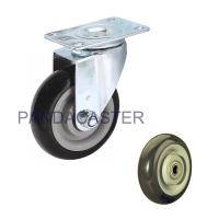 China Black Polyurethane Caster Wheel 4 Inch 100mm PU Wheels Medium Duty for sale