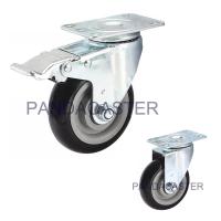 China Medium Duty Black Swivel Type 4 Inch Swivel Caster Wheels With Brake for sale