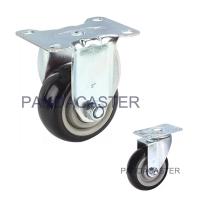 China Polyurethane Pu Wheel Black Swivel Casters , 4 Inch Fixed Wheel Castors for sale
