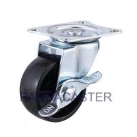 China Black Polypropylene Caster Wheels , 2 inch Light Duty Swivel Casters With Brakes for sale