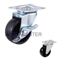 China Black Polypropylene Caster Wheels , 2 inch Light Duty Swivel Casters With Brakes for sale