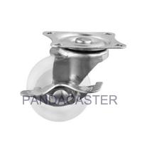 China 2 Inch White PP Polypropylene Wheels Furniture Swivel Casters With Brakes for sale