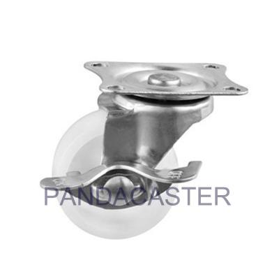 China 2 Inch White PP Polypropylene Wheels Furniture Swivel Casters With Brakes for sale