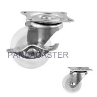 China 2 Inch White PP Polypropylene Wheels Furniture Swivel Casters With Brakes for sale