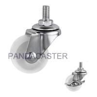 China 2 Inch PP White Caster Wheels Threaded Rod Swivel Furniture Casters for sale