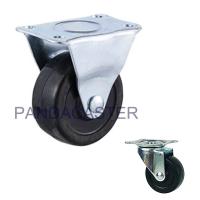 China Light Duty Rubber Wheel Casters 50mm 44lbs Zinc Plated Finish for sale