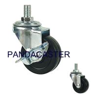 China Black 2 inch Light Duty Casters Rubber Wheel Swivel Caster With Brake for sale