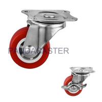 China Durable Red PVC Caster Wheel Swivel Furniture Castor Wheels 50mm for sale