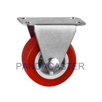 China 44lbs Swivel Rubber Wheels , Red 50mm Fixed Castor Wheels For Furniture for sale