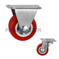 China 44lbs Swivel Rubber Wheels , Red 50mm Fixed Castor Wheels For Furniture for sale
