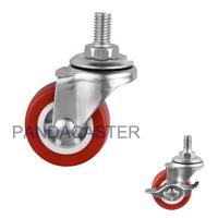 China Custom Light Duty Casters 50mm 44Lbs PVC Red Wheel Casters for sale