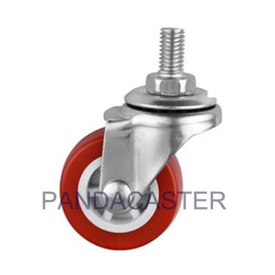China Custom Light Duty Casters 50mm 44Lbs PVC Red Wheel Casters for sale