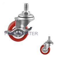 China Trolleys Light Duty Casters 70mm PVC Threaded Caster Wheels With Brake for sale