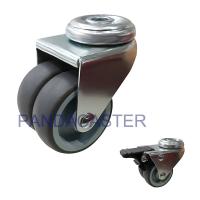 China Gray TPR Light Duty Casters Double Wheel Swivel Bolt Hole Caster for sale