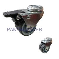 China Double Non marking Rubber Wheels Bolt Hole Swivel Caster Wheels With Brakes for sale