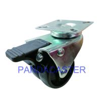 China 70Kg 155Lbs Light Duty Casters Black Double Wheel Swivel Brake Caster for sale