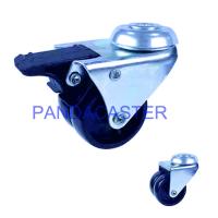China Sturdy Black Caster Wheels Bolt Hole Swivel Wheels For Furniture for sale