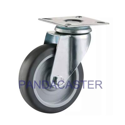 China Top Plate Swivel Institutional Casters 4 Inch Non Marking Rubber Wheels for sale