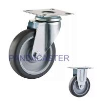 China Top Plate Swivel Institutional Casters 4 Inch Non Marking Rubber Wheels for sale