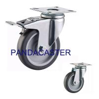 China 4 Inch Thermoplastic Rubber Wheels , TPR Caster Wheels With Total Brake for sale