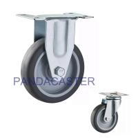China Fixed Institutional Casters 100mm Nonmarking Soft Rubber Caster Wheels for sale