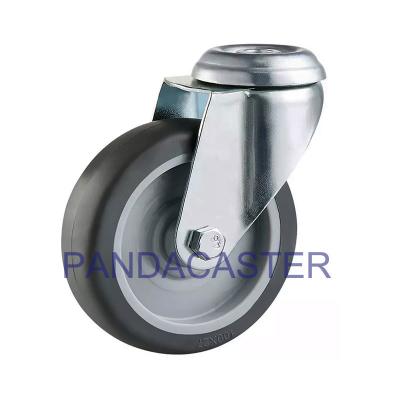 China 4 Inch Institutional Casters 80Kg 176Lbs Thermoplastic Rubber Cart Caster Wheels for sale