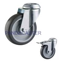 China 4 Inch Institutional Casters 80Kg 176Lbs Thermoplastic Rubber Cart Caster Wheels for sale